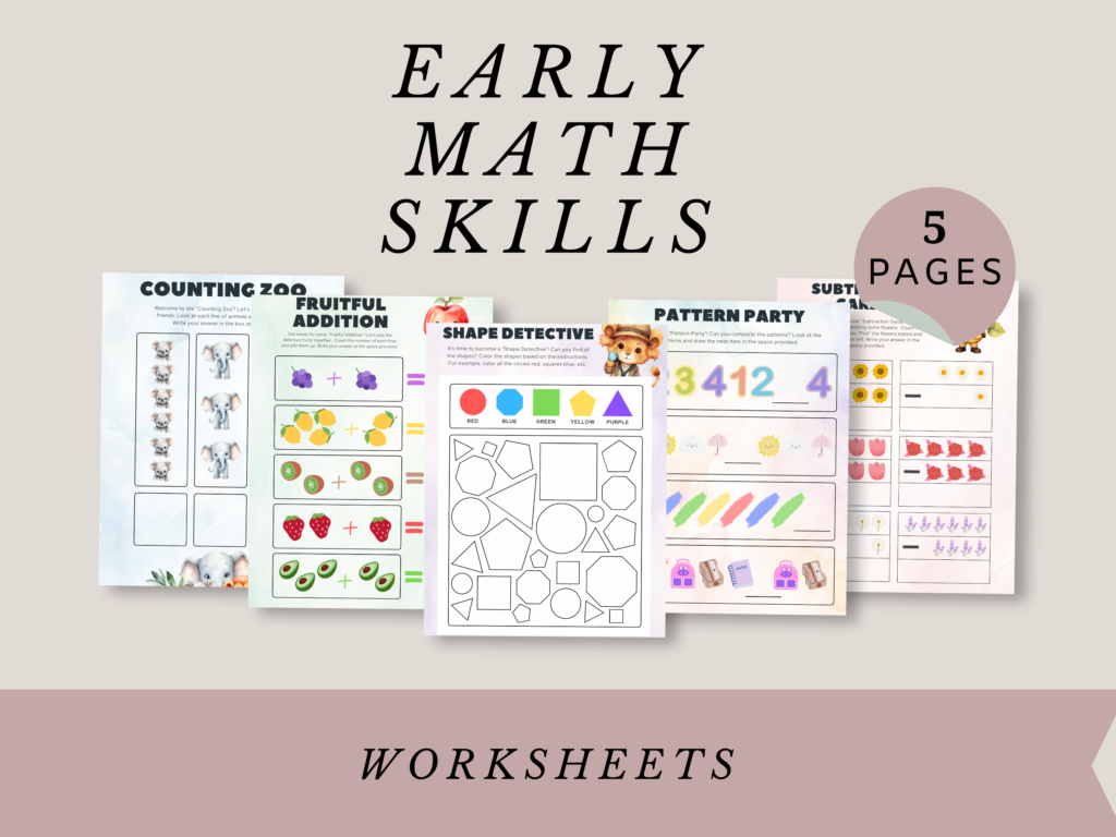 Early Learning Math Worksheets – Raising Bluebelles
